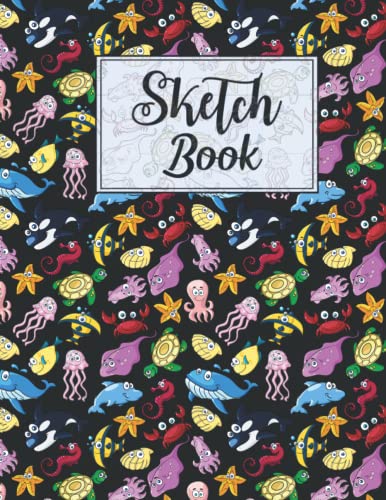 Sketch Book: Sea Animals Pattern Sketchbook for Drawing Writing ...
