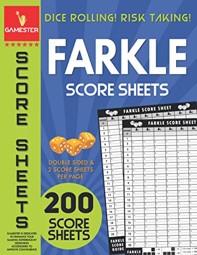 Farkle Score Sheets: 200 Replacement Score cards for Farkle Dice Game ...