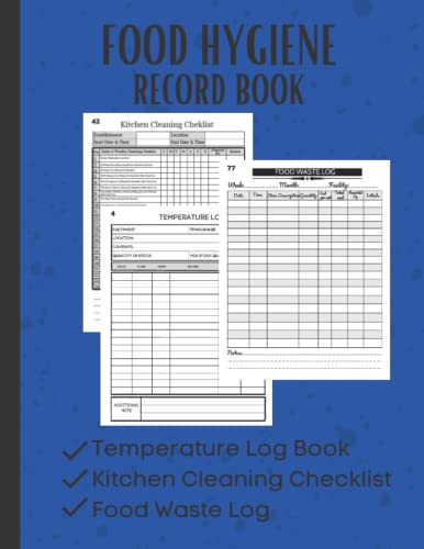 Food Hygiene Record Book: Food Temperature Log Book With Inventory ...