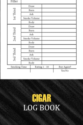 Cigar Log Book: Cigar Reviews Notebook, Diary Personal Cigar Tasting ...