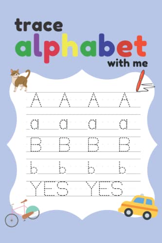 trace alphabet with me handwriting practice for preschool kids: | 6" x ...