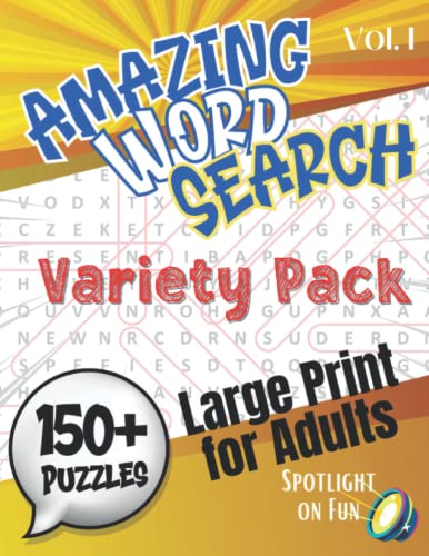 Amazing Word Search Adults Large Font Variety Pack Vol. 1: Over 150 ...