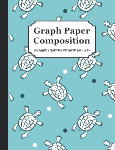 Graph paper Composition Notebook: Turtles Grid Paper, Quad Ruled, 110 ...
