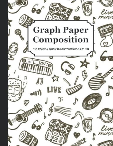 Graph paper Composition Notebook: Music Grid Paper, Quad Ruled, 110 ...