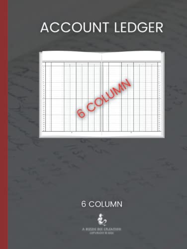 6 Column Account Ledger: Account Book/Ledger Book/Accounting Ledger ...