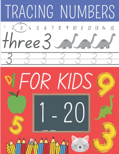 TRACING NUMBERS FOR KIDS 1-20: Math Activity Book, number tracing for ...