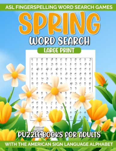 ASL Fingerspelling Word Search Games: Spring Large Print Word Search ...