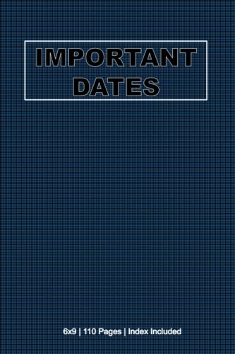 Date Keeper Calendar Book | Reminder Book for Important Dates: INDEX ...