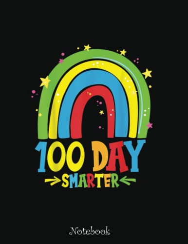 Funny 100th Day Of School 100 Days Smarter Leopard Rainbow Notebook ...
