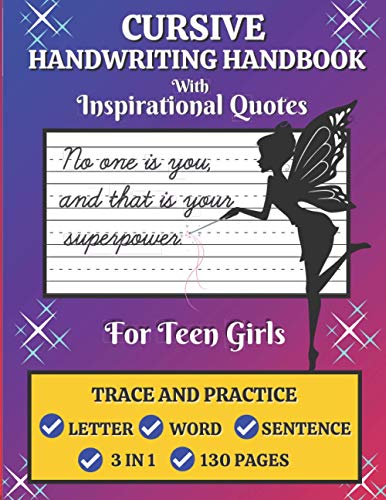 Cursive Handwriting Handbook for Teen Girls: Cursive Letters, Words ...