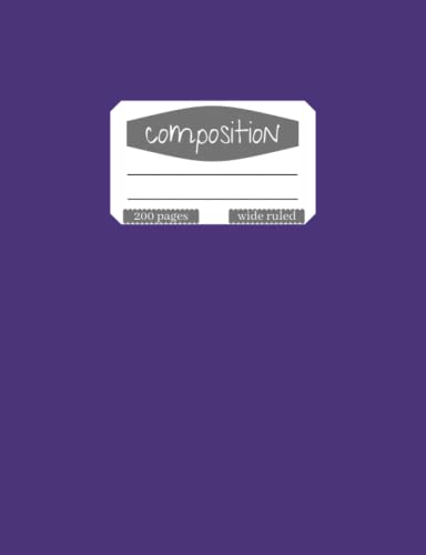 Composition: Purple composition notebook with 200 (90 GSM)pages wide ...