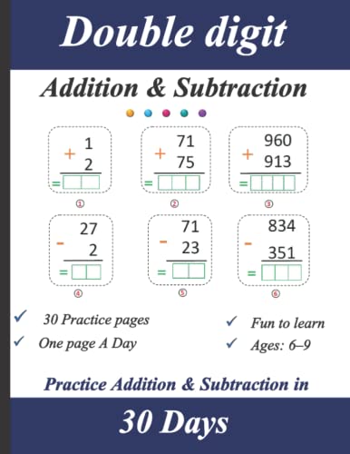 Double digit addition and subtraction workbook - 30 practice pages ...