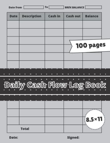 daily cash flow log book: petty cash large ledger book,Financial Record ...