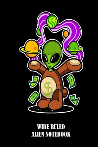Planet Alien Wide Ruled Alien Notebook: Alien Notebook Journal | Unique ...