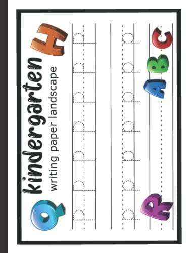 Kindergarten Writing Paper Landscape: With Dotted Lines For Kids: 8 ...