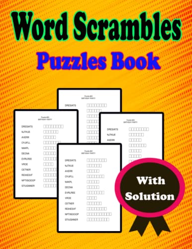 Word Scrambles Puzzles Book With Solution: 1200+ Words 2022 Large Print ...