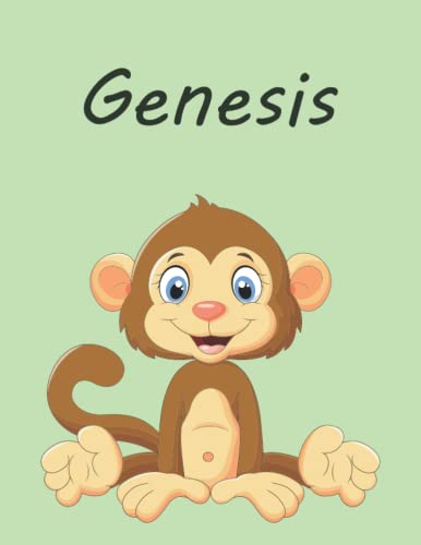 Genesis: Personalized Cute Monkey Sketchbook For Girls Who Loves ...