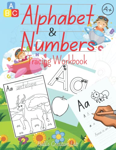 Alphabet & Numbers Tracing Workbook: Alphabet and Number Handwriting ...