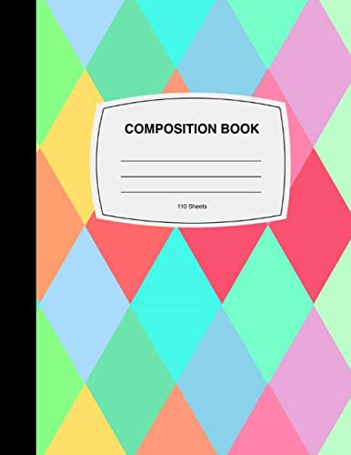 Rainbow Color Diamond Pattern Composition Notebook by Today & Tomorrow ...