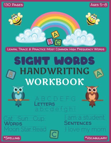 Sight Words Handwriting Workbook: Activity Workbook to Learn, Trace ...