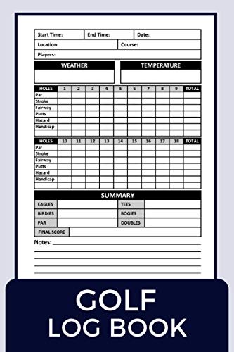 Golf Log Book: A simple Design Journal Golfing Logbook for golfers with ...