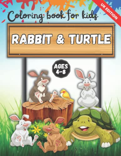 Rabbit & Turtle coloring book for kids ages 4-8: Unique rabbit and ...