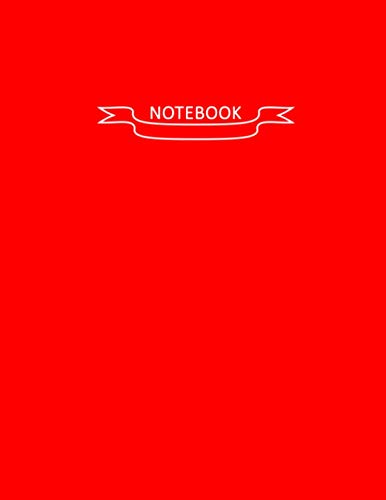 Notebook: Lined Notebook Journal - Red Notebook - 120 Pages - Large ...