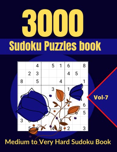3000 Sudoku Puzzles Book 7 Medium To Hard Very Hard Sudoku Book For 3000-sudoku-puzzles-book-7-medium-to-hard-very-hard-sudoku-book-for