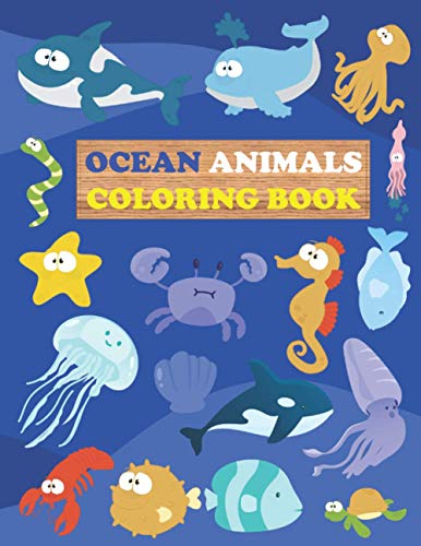 OCEAN ANIMALS COLORING BOOK: Sea Creatures For Kids Aged 3-8 by MED ...