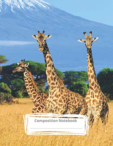 Compositions Notebook: Animal notebook/Beautiful cover with a giraffe ...