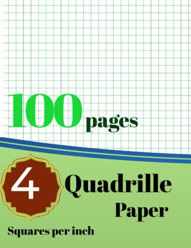 Graph Paper Composition 4 Squares Per Inch 8.5 x 11: quadrille paper ...
