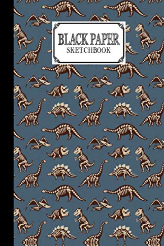 Black Paper Sketchbook: Black Paper Sketchbook dinosaur era Cover ...