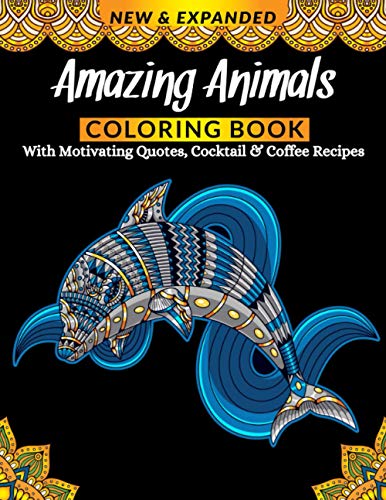 Amazing Animals Coloring Book With Motivating Quotes, Cocktail & Coffee ...