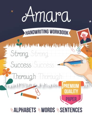 Handwriting Practice Workbook - Amara Fancy Style: 75 Pages of Practice ...