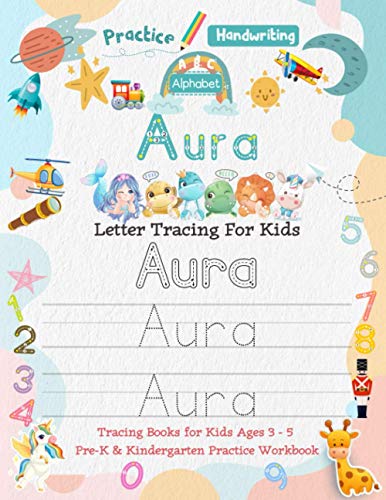Aura Letter Tracing for Kids: Personalized Name Primary Tracing Book ...