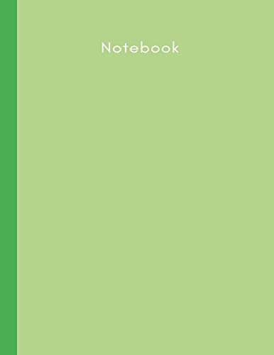 Notebook: 110 Pages Unlined Notebook, Pastel Green, 8.5" x 11" Journal ...
