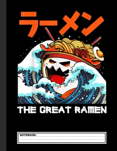 The Great Ramen Wave Off Kanagawa Monster Japanese 90s Retro NOTEBOOK ...