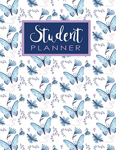 Student Planner: Butterflies & Flowers Daily Weekly Monthly Planner ...