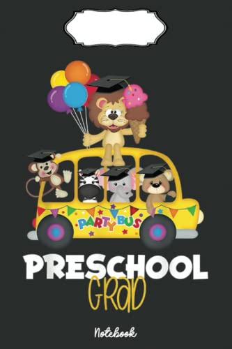 Preschool Grad Graduation Animals Bus Lion Monkey Elephant Notebook ...