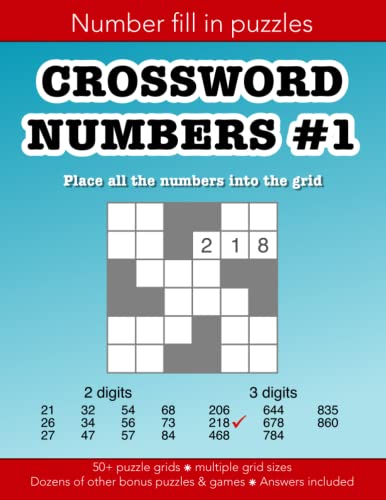Crossword Numbers 1 classic number fill-in puzzles: 50+ puzzle grids ...