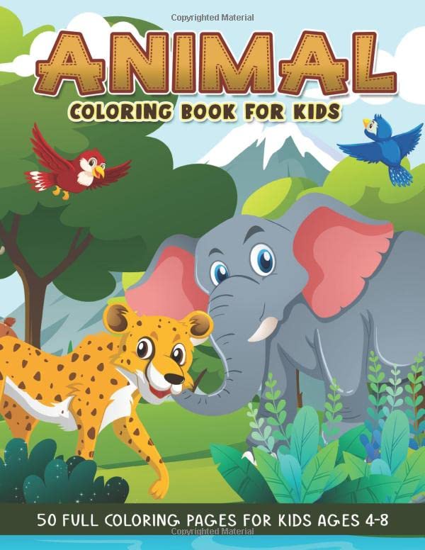 Animal Coloring Book For Kids: A beautiful of 50 illustrations for boys ...