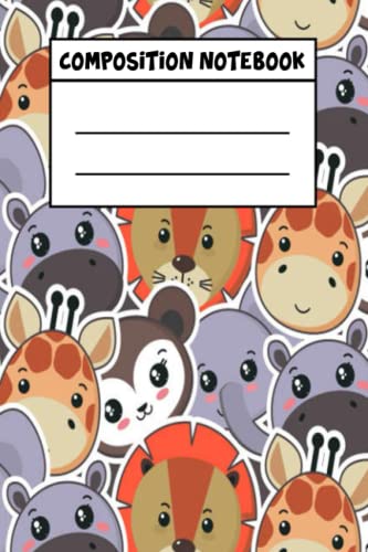 Compoition Notebook: Cute animals Composition notebook with cute cover ...