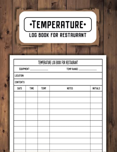 Temperature Log Book for Restaurant.: Temperature Log Book. Simple ...