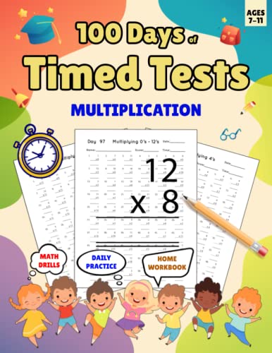 100 Days of Timed Tests Multiplication: Multiplication Workbook, 100 ...