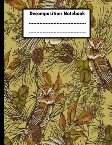 Decomposition Notebook: Vintage Owl || College Ruled Notebook || 8.5 x ...