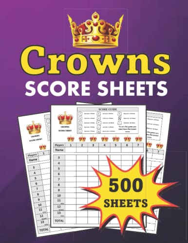 Five Crowns Score Sheets: 500 Large Score Pads for Scorekeeping ,crown ...
