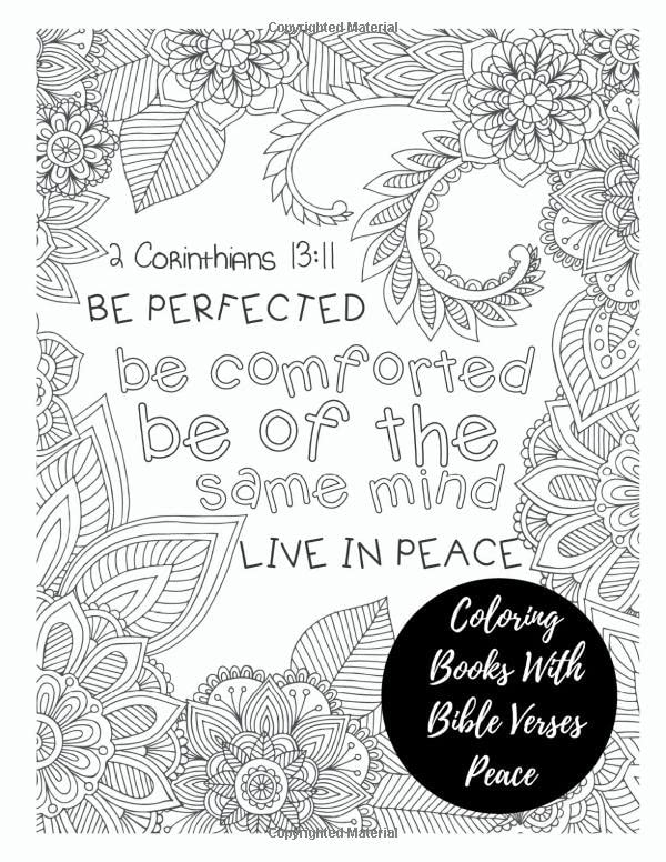 Coloring Books With Bible Verses Peace: Christian Scripture Coloring ...