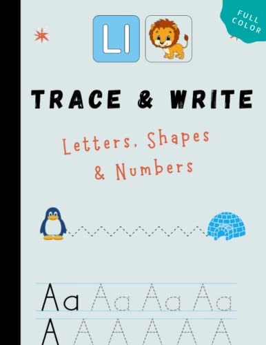 Trace and Write Letters, Shapes and Numbers. Large Size: Ultimate ...