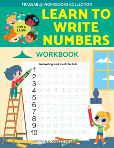 Learn to write numbers workbook: Handwriting worksheets for kids by ...