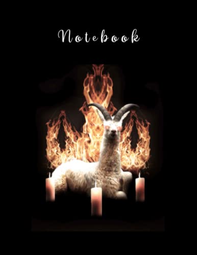 Notebook: Demonic Demon Llama Notebook Black Cover Best Gift 8.5''x11 ...